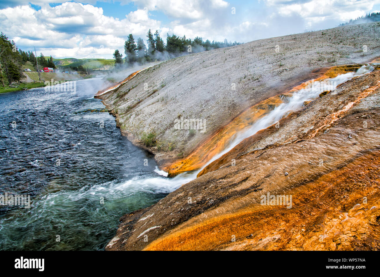 Firehole river and boiling Yellowstone water Stock Photo - Alamy