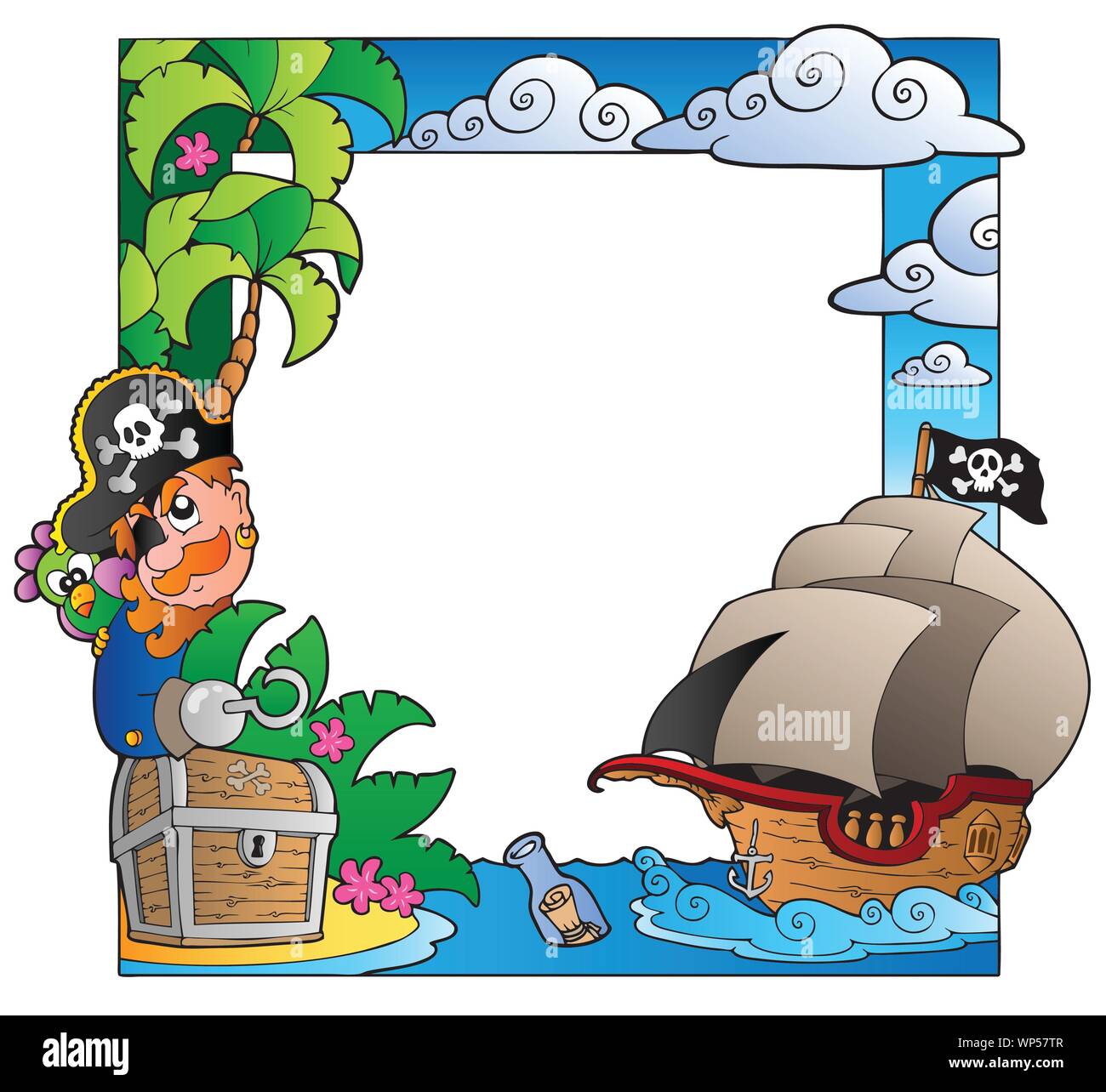 Frame with sea and pirate theme 2 Stock Vector Image & Art - Alamy