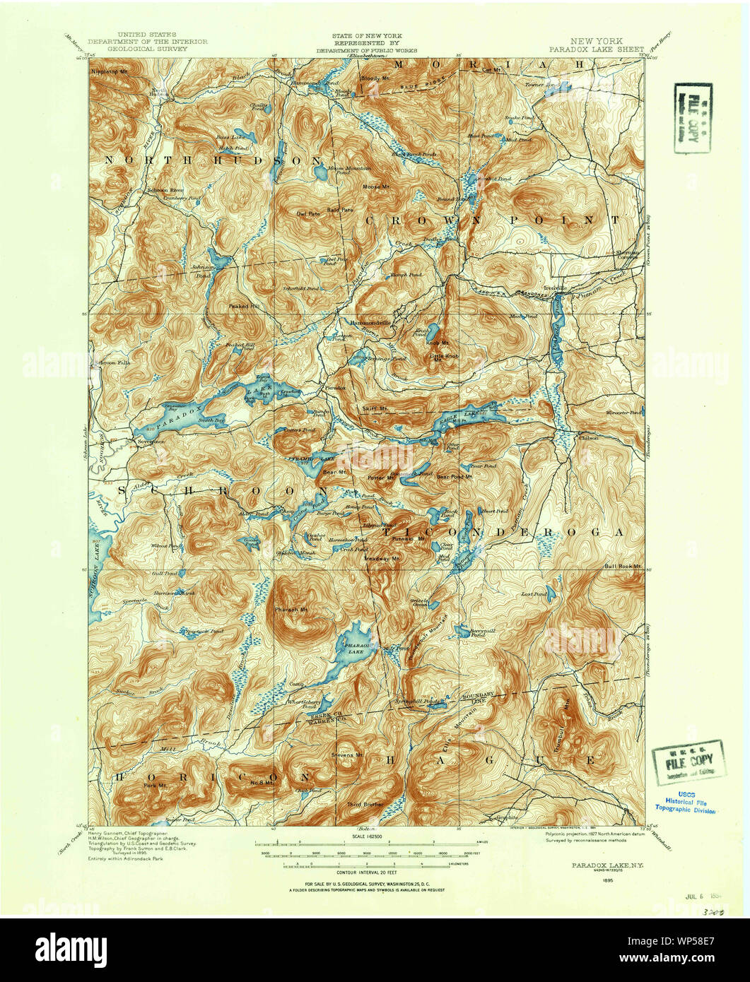 New York NY Paradox Lake 136381 1895 62500 Restoration Stock Photo - Alamy