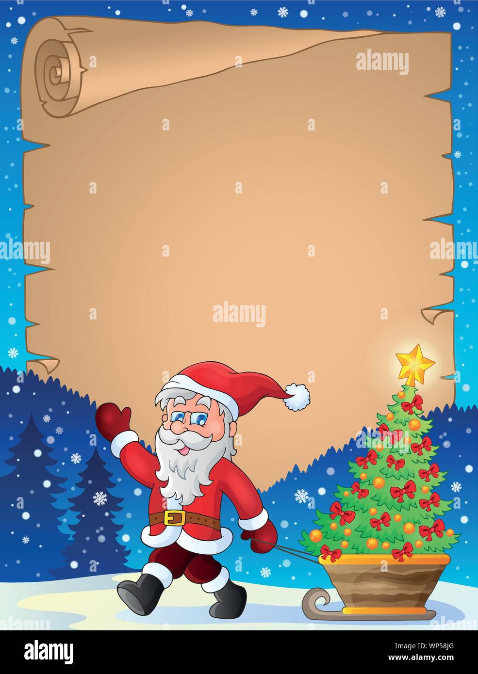 Christmas topic parchment 1 Stock Vector Image & Art - Alamy