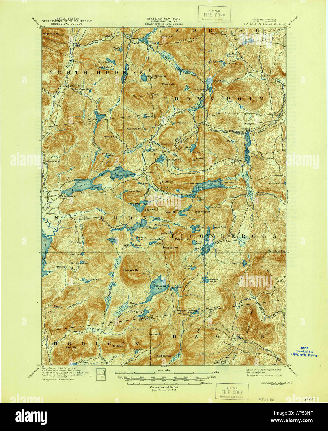 New York NY Paradox Lake 136385 1897 62500 Restoration Stock Photo - Alamy