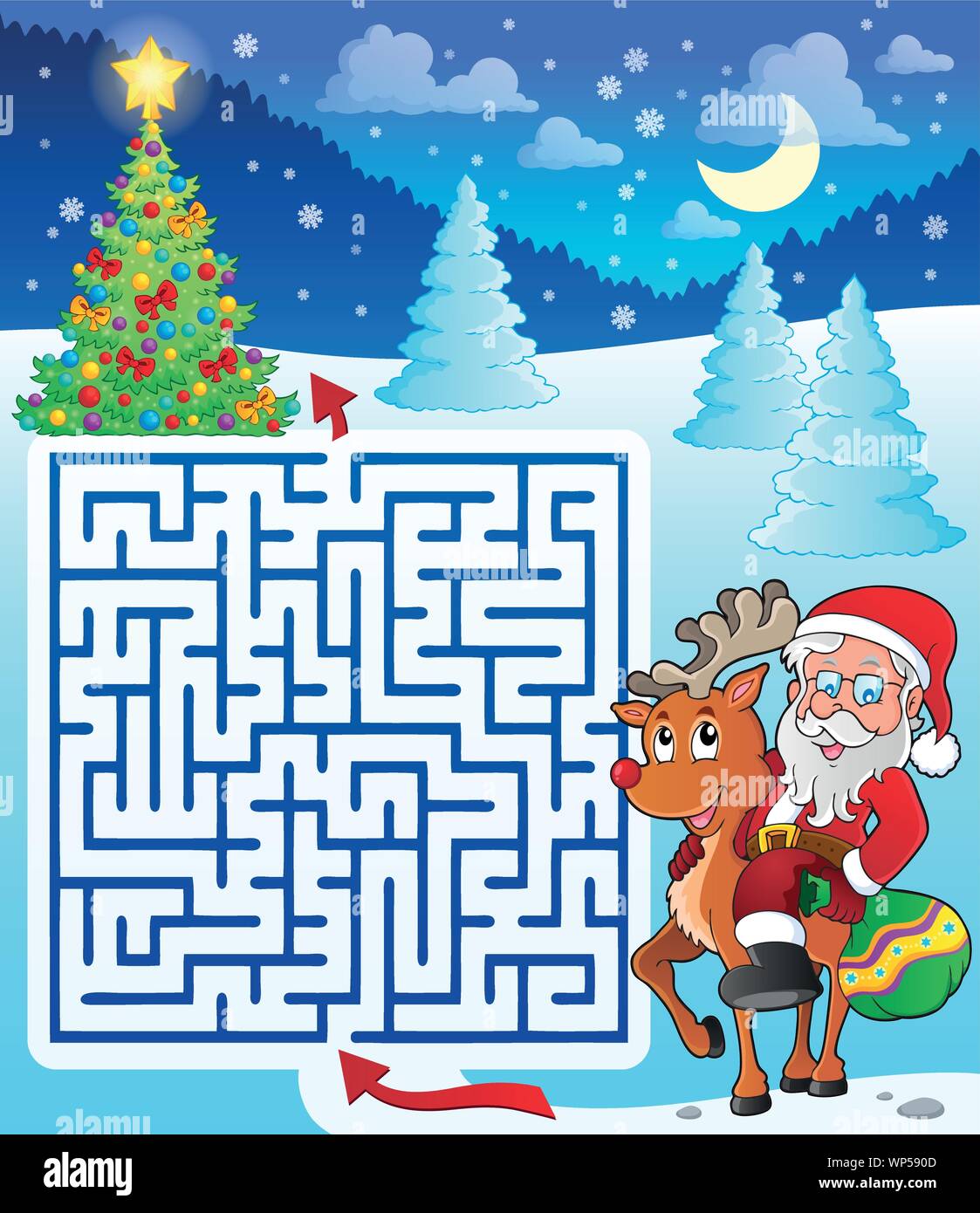 Xmas tree maze Stock Vector Images - Alamy
