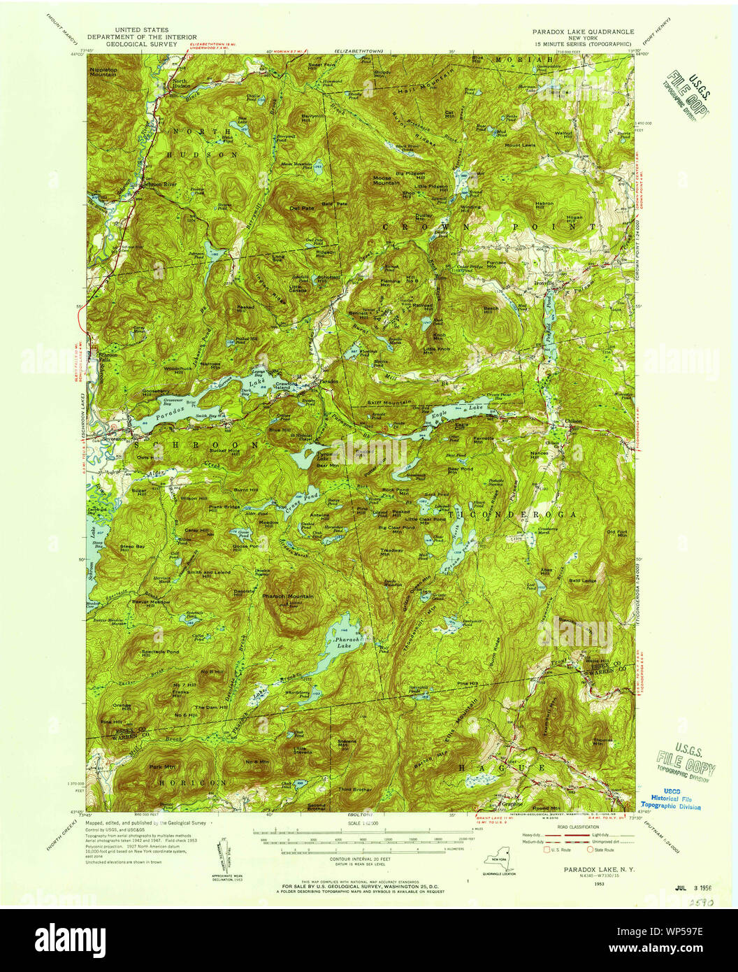 New York NY Paradox Lake 136393 1953 62500 Restoration Stock Photo - Alamy