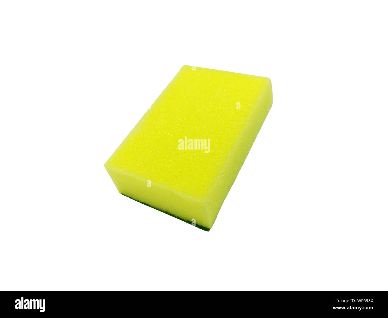 Yellow sponge for washing isolated on white background. Clean sponge ...