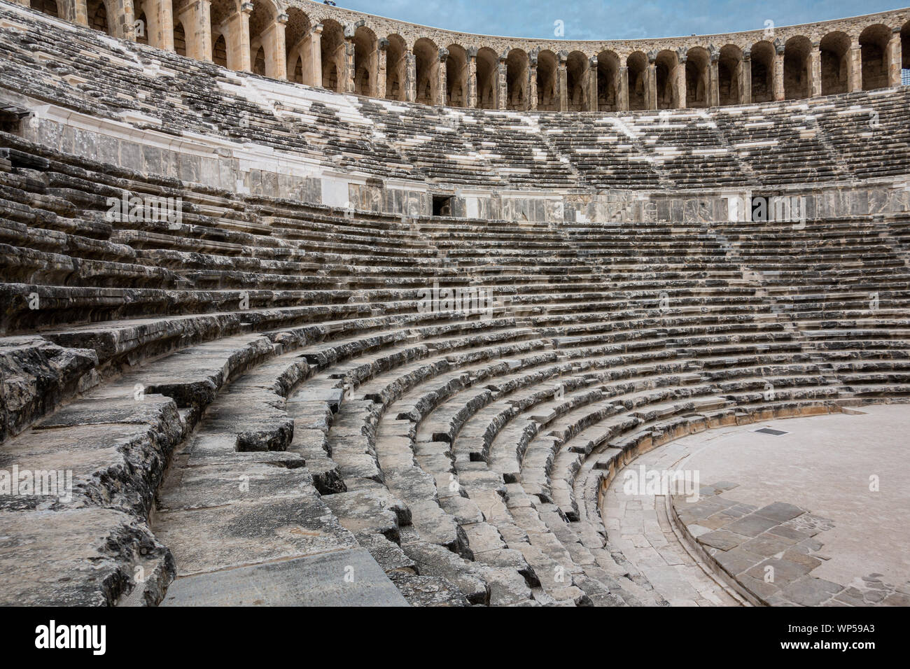 Best-preserved Roman Theater in Turkey is located in Aspendos Stock ...