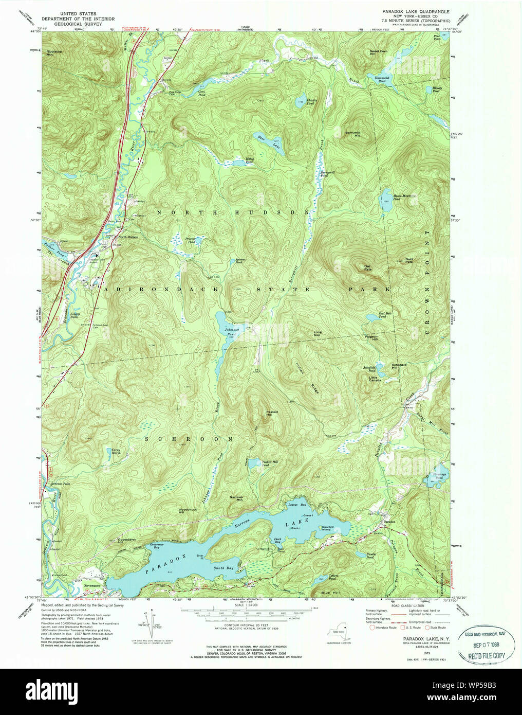 New York NY Paradox Lake 136771 1973 24000 Restoration Stock Photo - Alamy