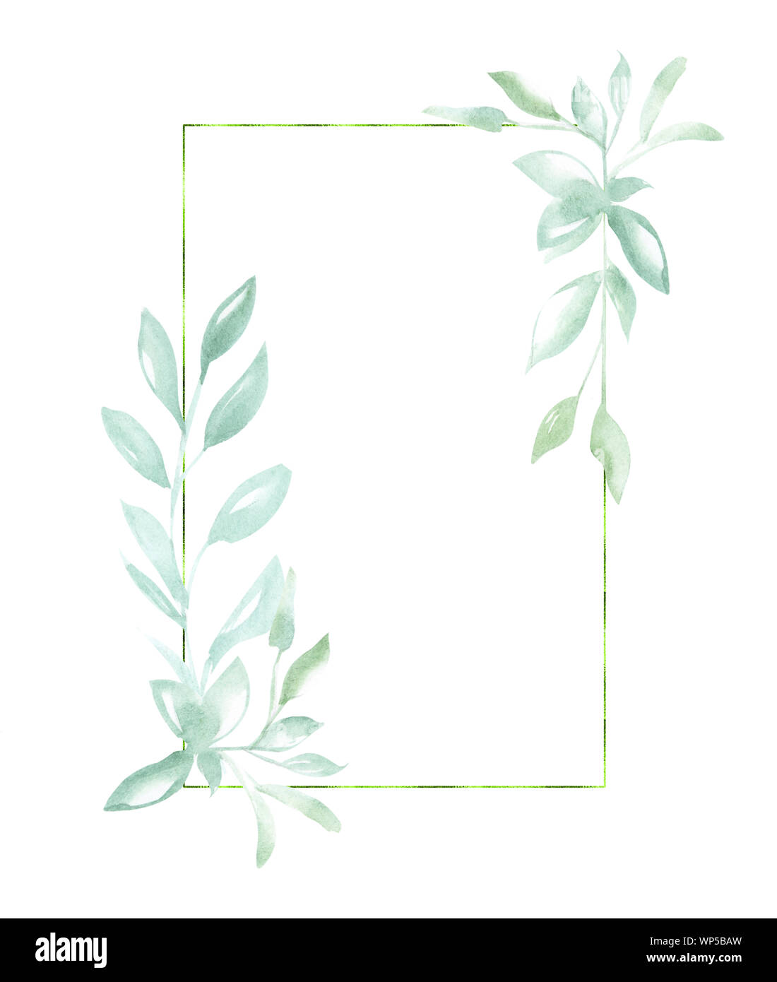 Illustration of a plant branch in the form of a colored floral frame of ...