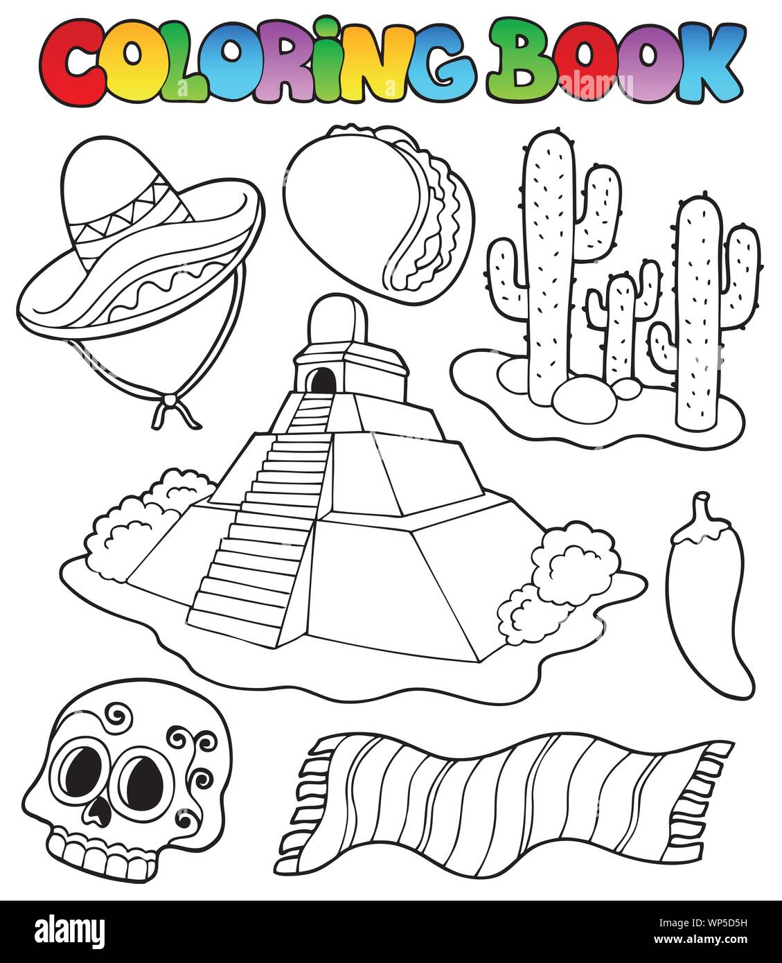 Coloring book with Mexican theme 1 Stock Vector Image & Art - Alamy