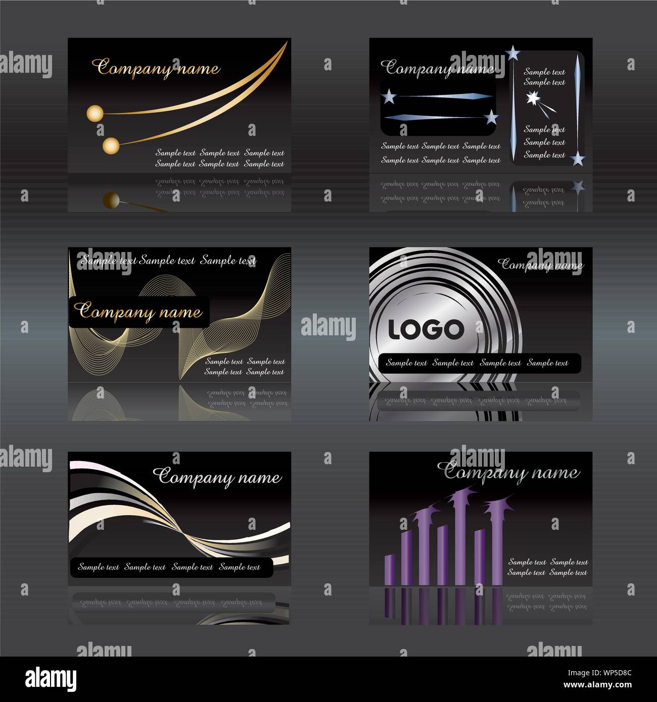 Visiting cards set 4 Stock Vector Image & Art - Alamy