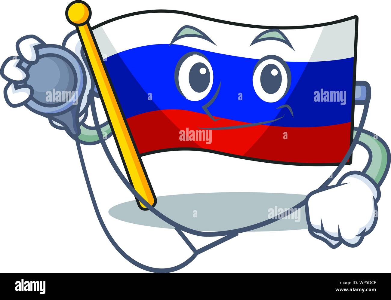 Doctor russian mascot flag shaped on character Stock Vector Image & Art ...