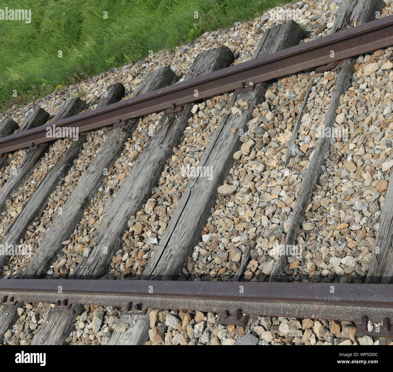 broken old tracks railway without peple Stock Photo - Alamy
