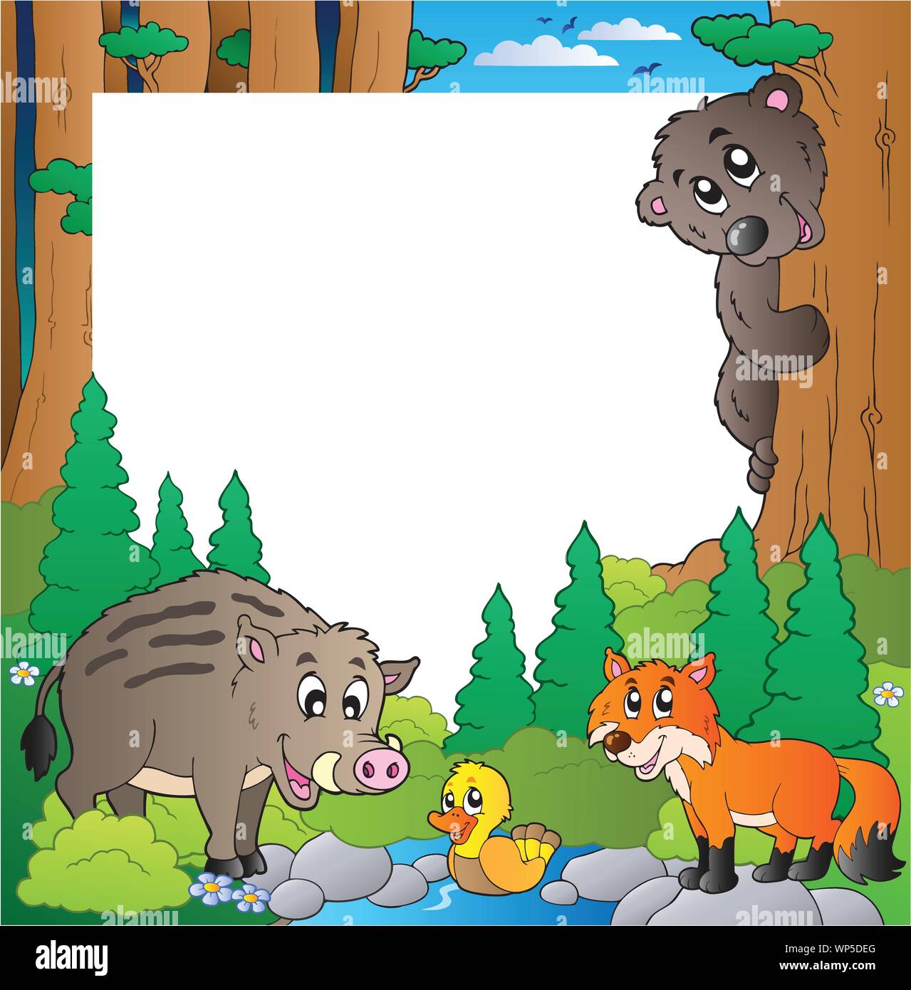 Frame with forest theme 2 Stock Vector Image & Art - Alamy