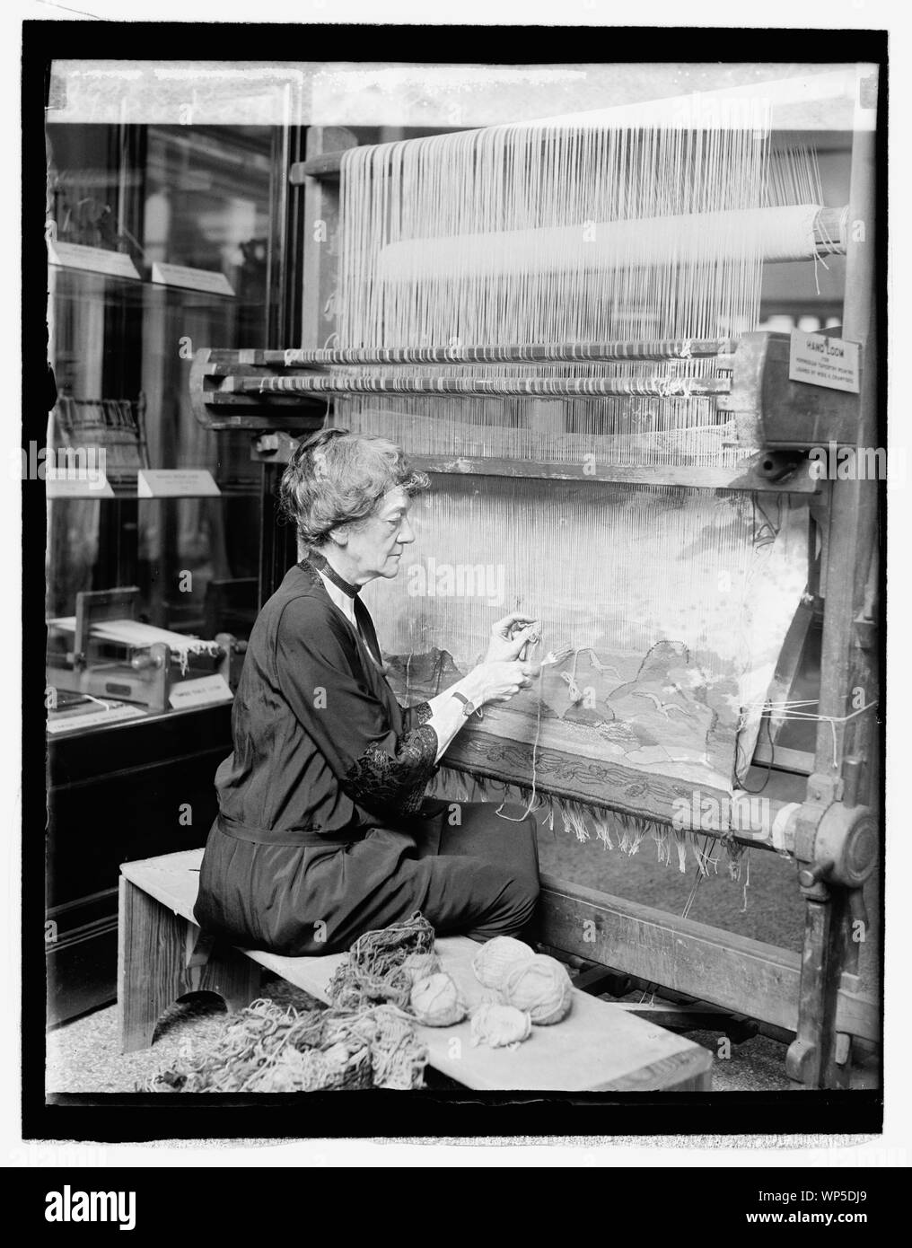 Weaving loom in museum Black and White Stock Photos & Images - Alamy