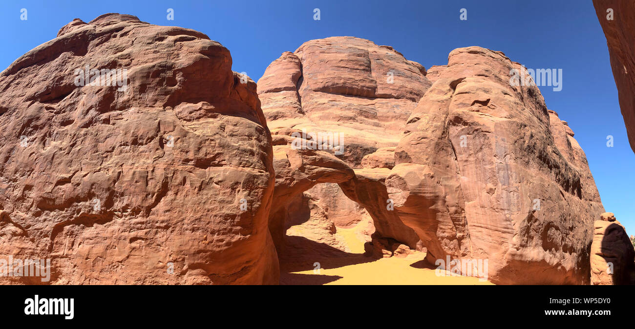 Sand Dune Arch trailhead, Arches National Park panoramic view Stock ...