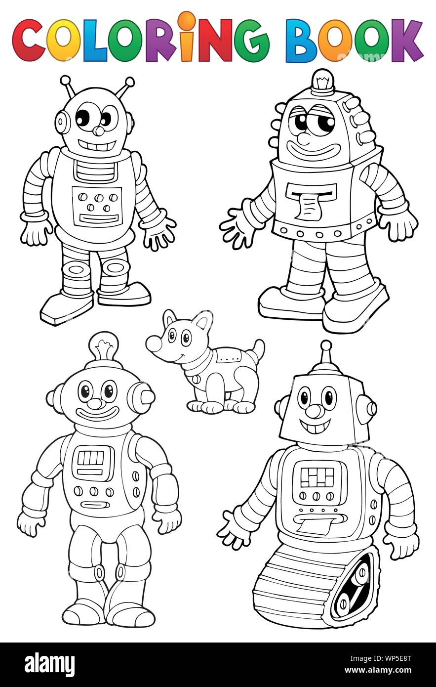 Coloring book with various robots Stock Vector Image & Art - Alamy