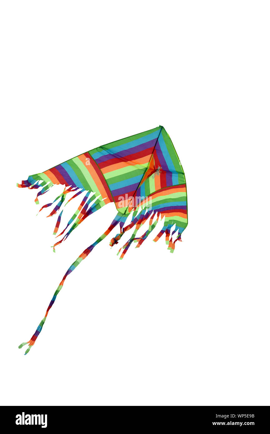 colorful big kite on white background Stock Photo - Alamy