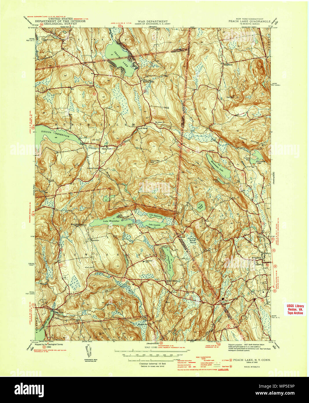 New York NY Peach Lake 136256 1945 31680 Restoration Stock Photo - Alamy