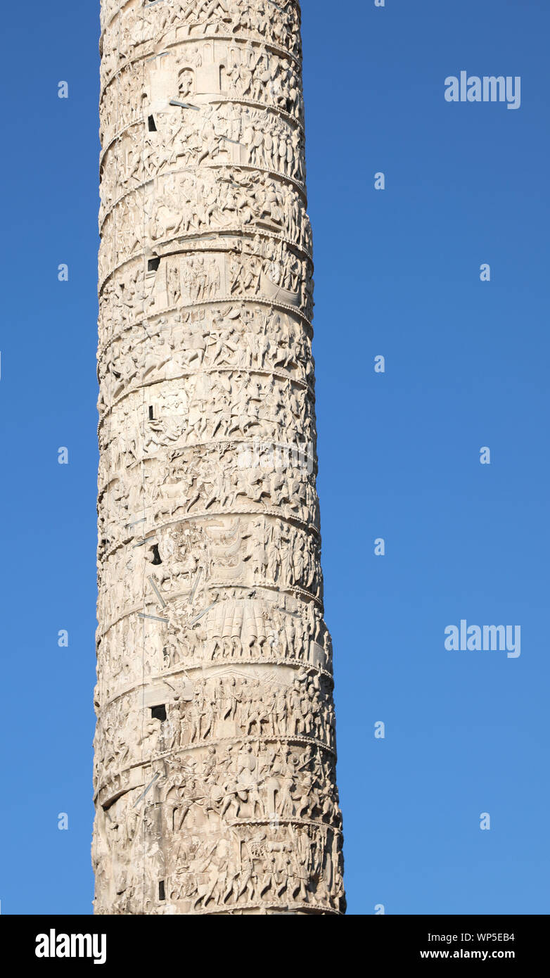 detail of the reliefs of the Column of Imperior Marcus Aurelius in the ...