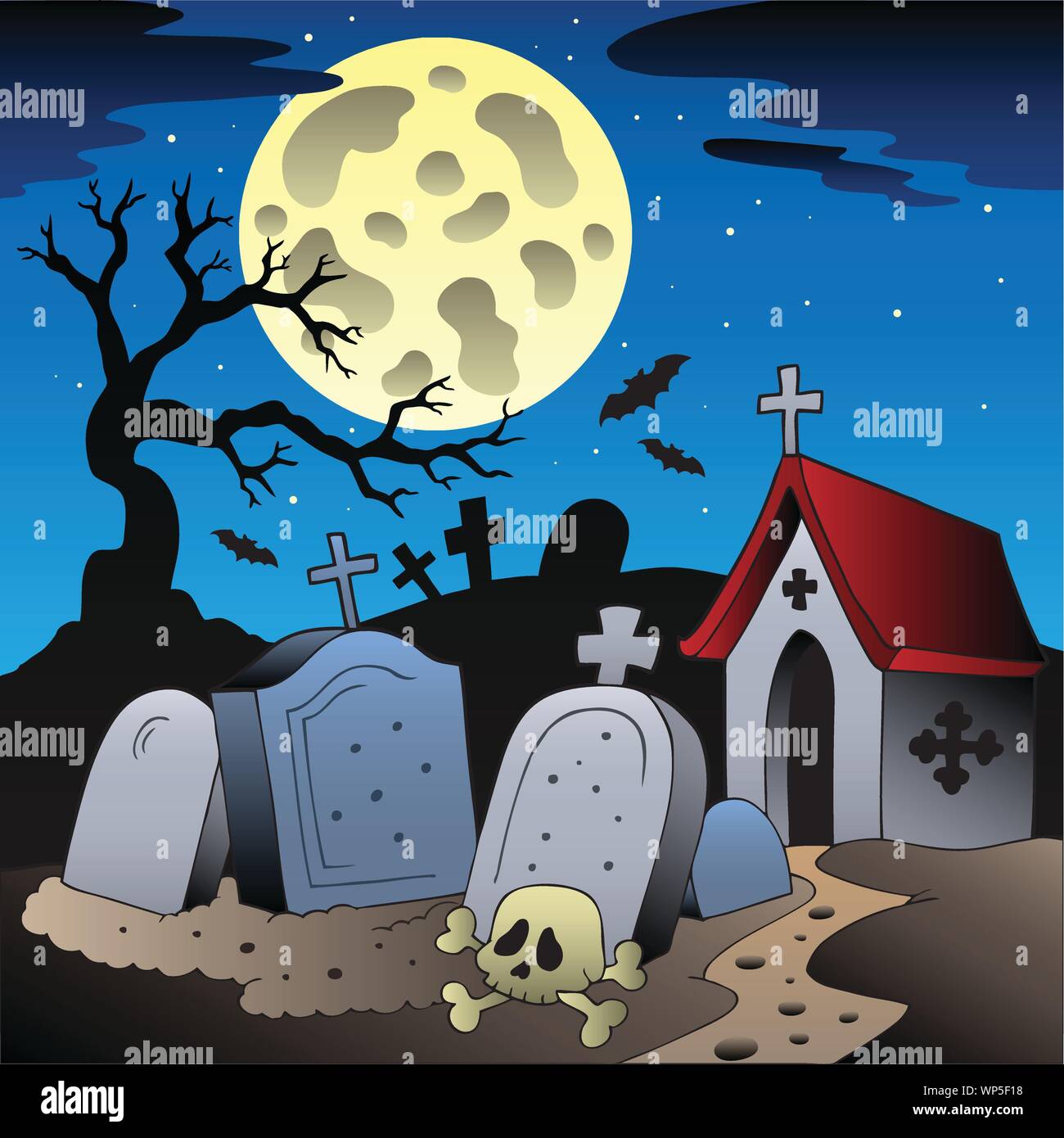 Evening cemetery Stock Vector Images - Alamy