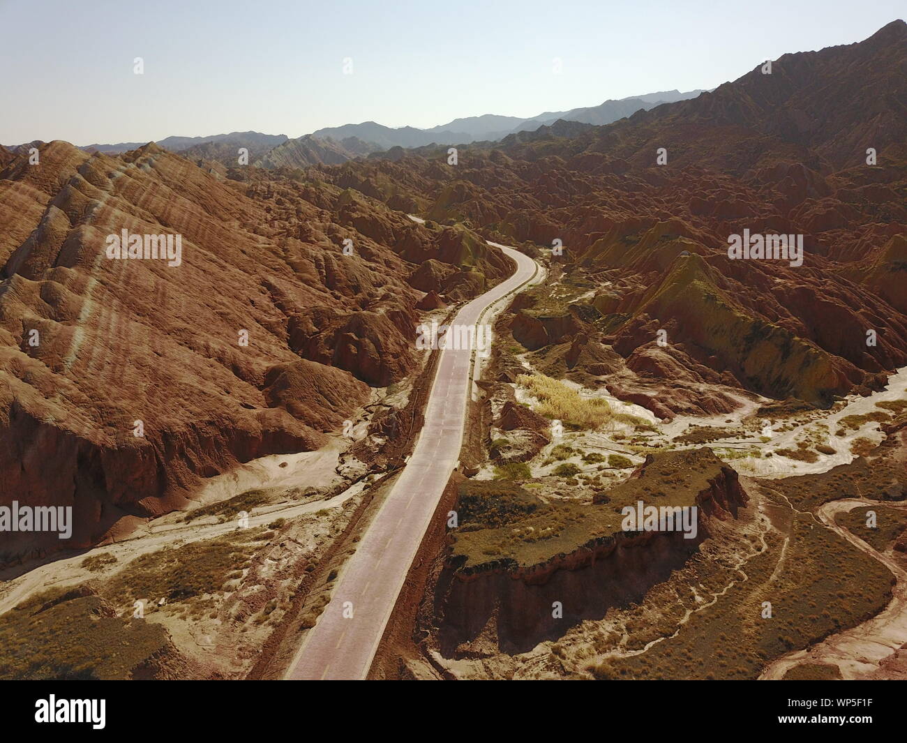 Zhangye rainbow mountains, Gansu China drone Stock Photo - Alamy