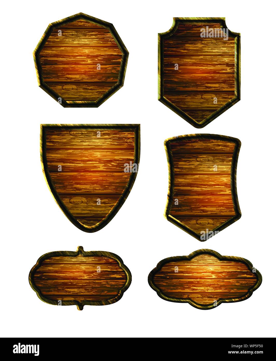 Vector realistic illustration of wooden signboard Stock Vector Image ...