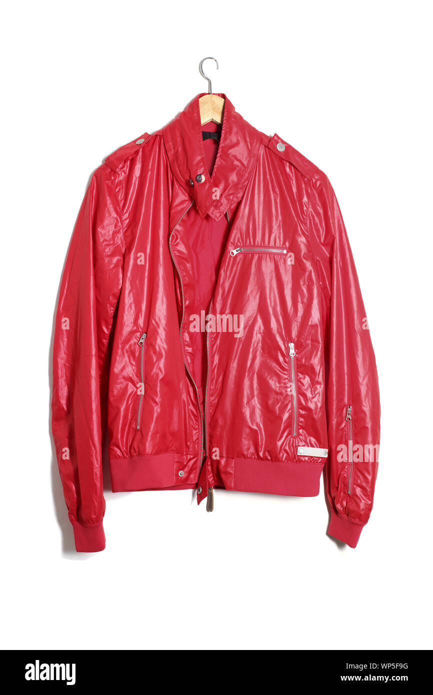 Red leather jacket hi-res stock photography and images - Alamy