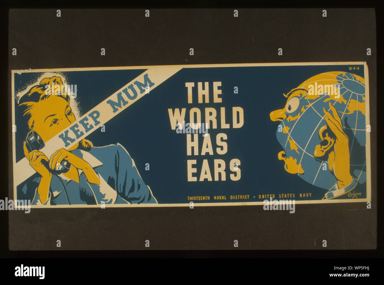 Keep mum - the world has ears Stock Photo - Alamy