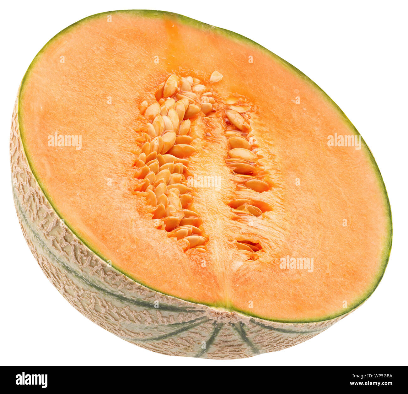 half of melon isolated on a white background Stock Photo - Alamy