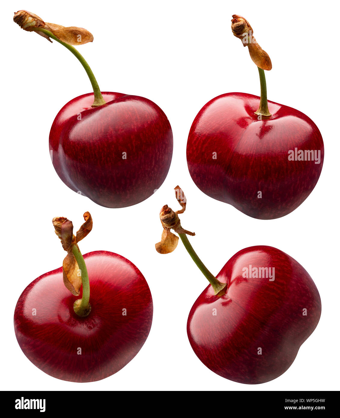 set of sweet cherries isolated on a white background Stock Photo - Alamy
