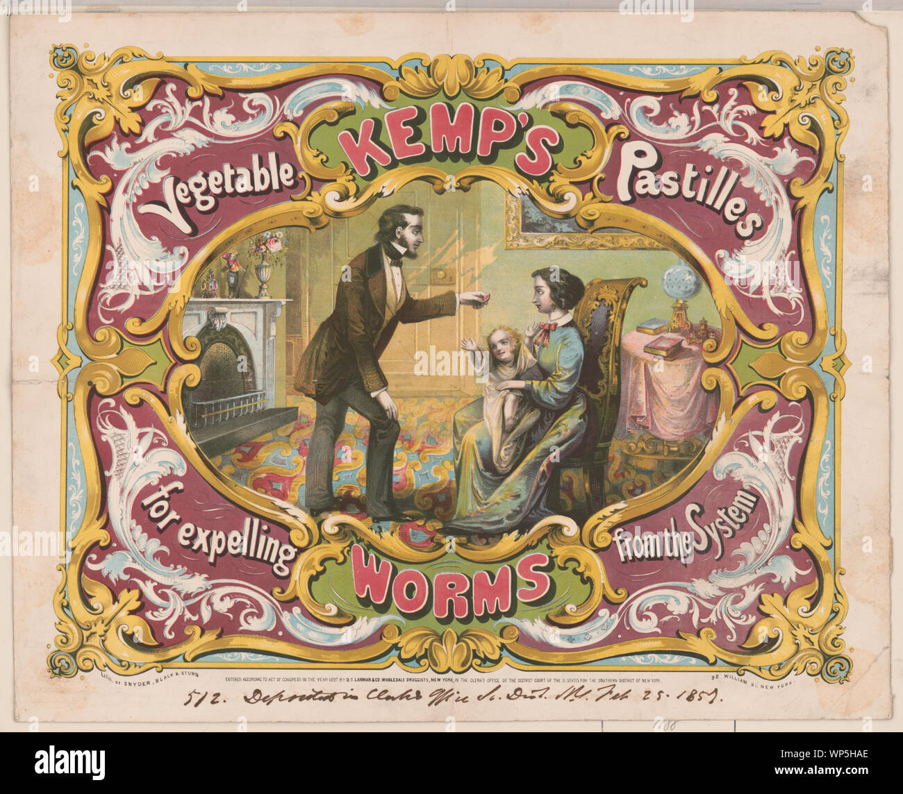 Kemp's vegetable pastilles for expelling worms from the system / lith ...