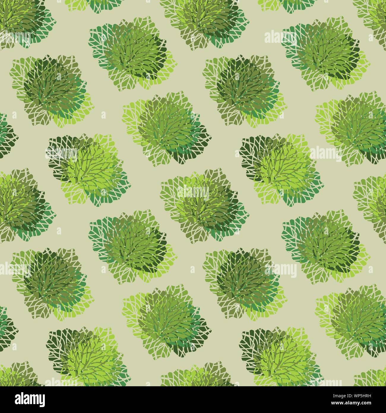seamless vector pattern with lettuce and cabbage heads Stock Vector ...