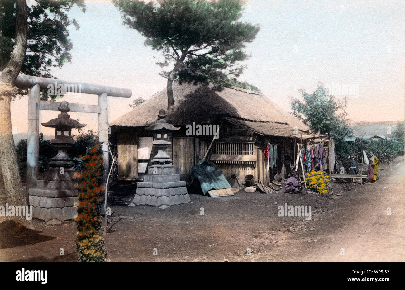 [ 1900s Japan - Traditional Japanese House with Thatched Roof ] — A ...