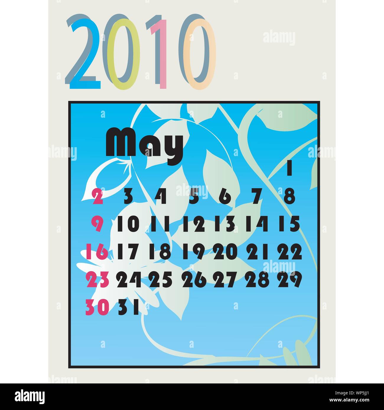 Calendar 2010 Stock Vector Images - Alamy