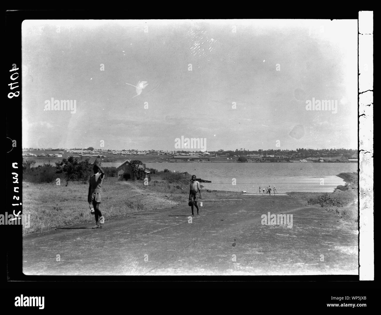 Kenya Colony. Kisumu. Scene from across the bay. Flying-boat runway in ...