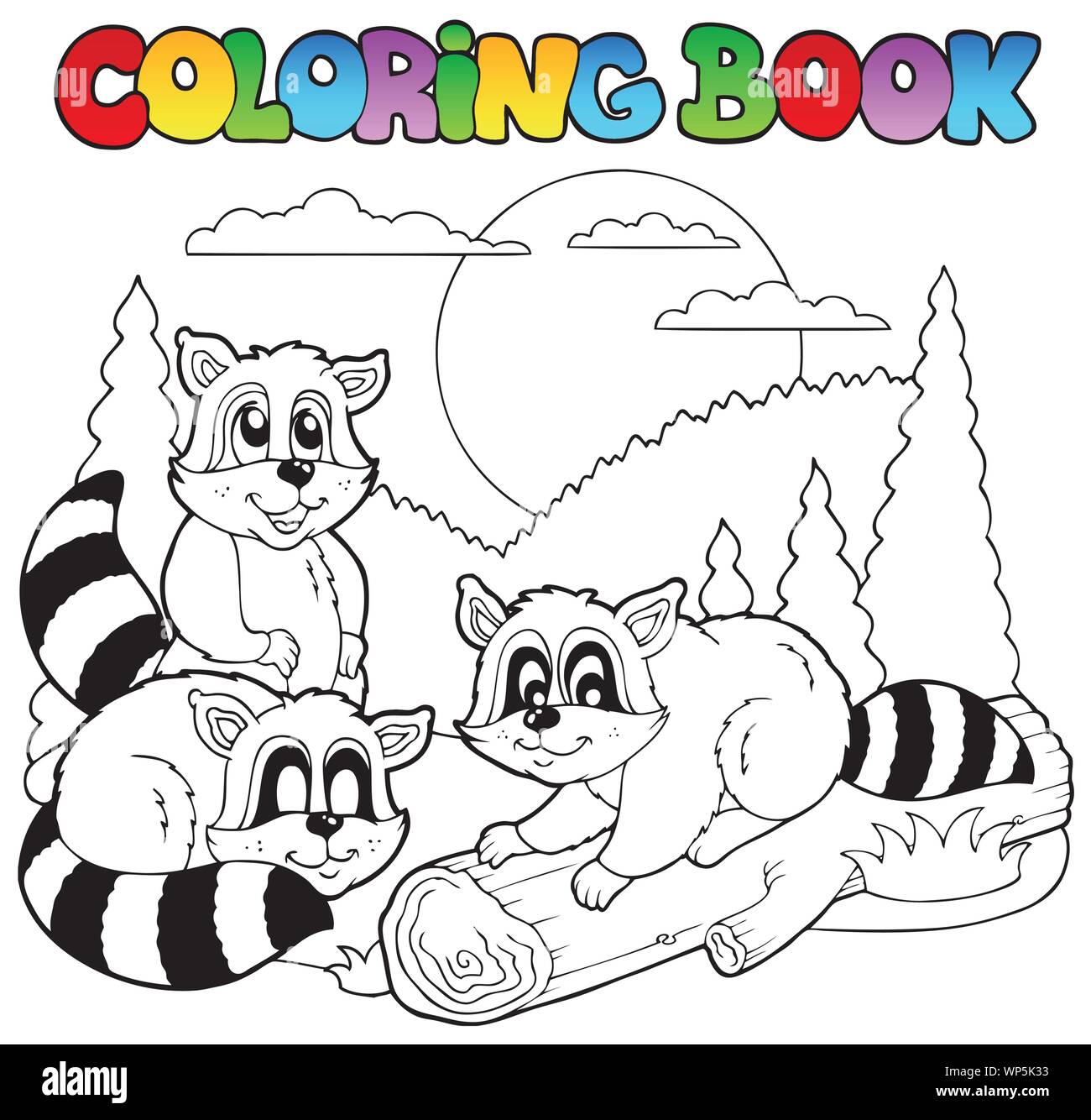 Coloring book with happy animals 3 Stock Vector Image & Art - Alamy