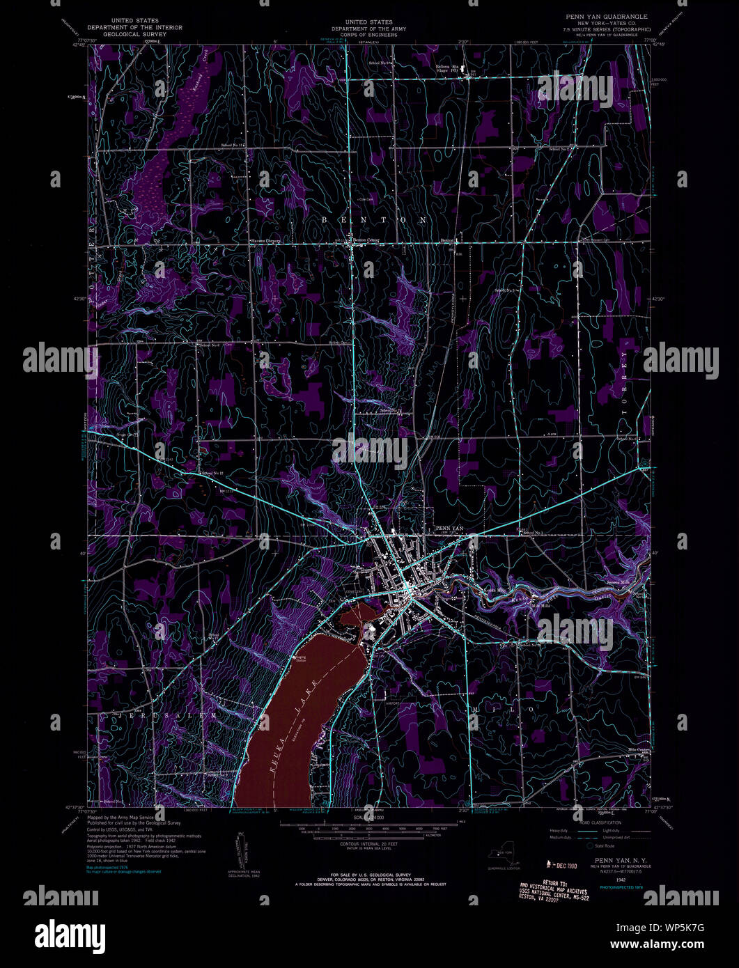Map of penn yan new york hi-res stock photography and images - Alamy