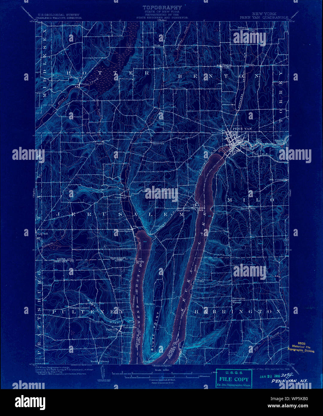 Map of penn yan new york hi-res stock photography and images - Alamy