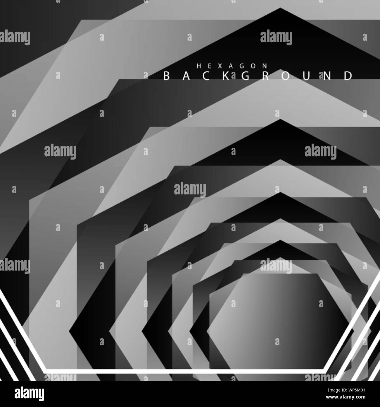 Black and white hexagon abstract background. transparent vector ...