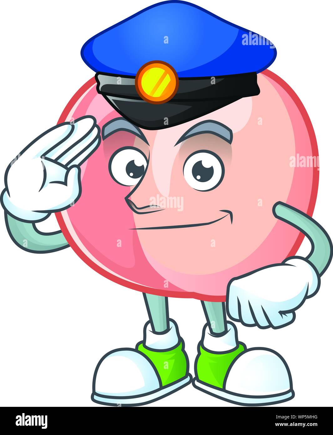 Police cartoon peach isolated on white background Stock Vector Image ...