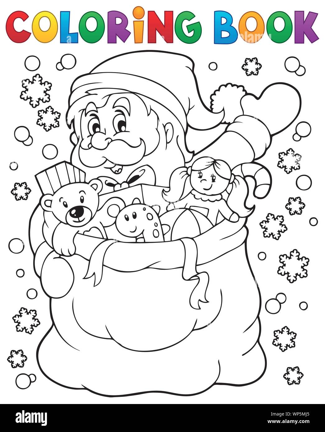 Coloring book Santa Claus in snow 4 Stock Vector Image & Art - Alamy