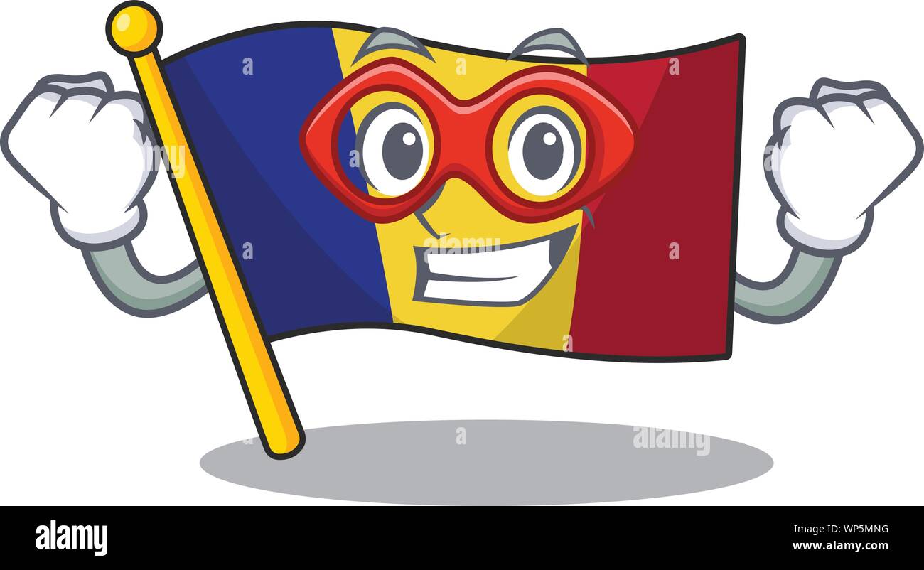 Super hero flag romania cartoon shaped on character Stock Vector Image ...