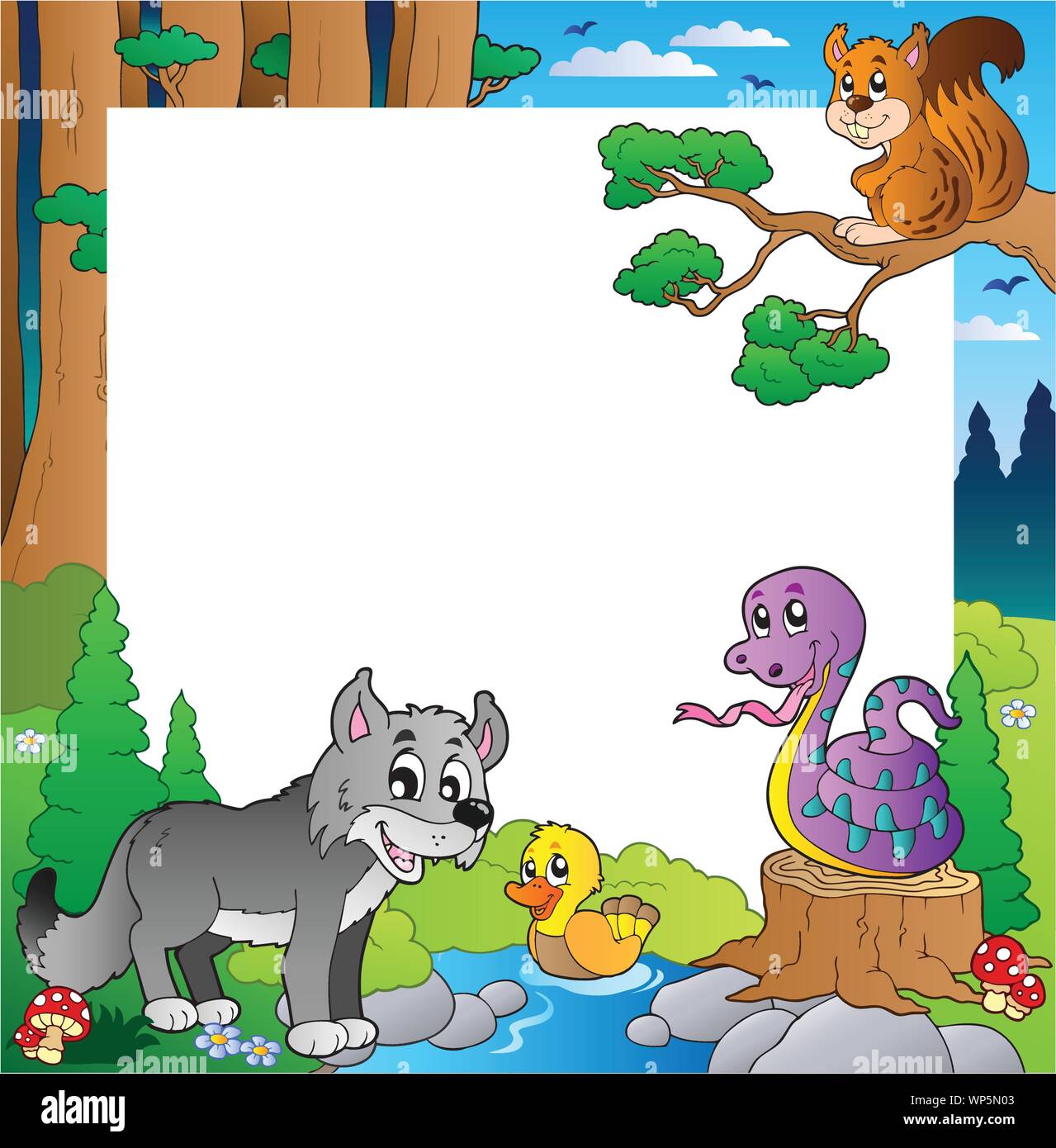 Frame with forest theme 3 Stock Vector Image & Art - Alamy