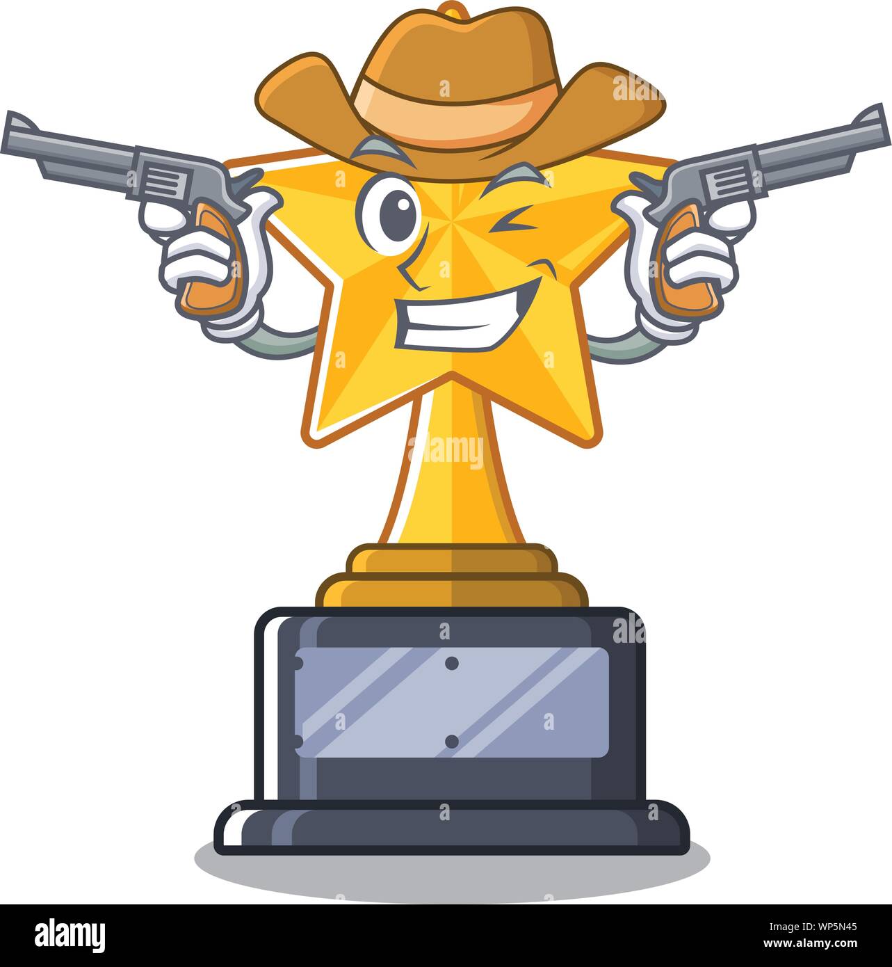 Cowboy cartoon star trophy in character drawer Stock Vector Image & Art ...