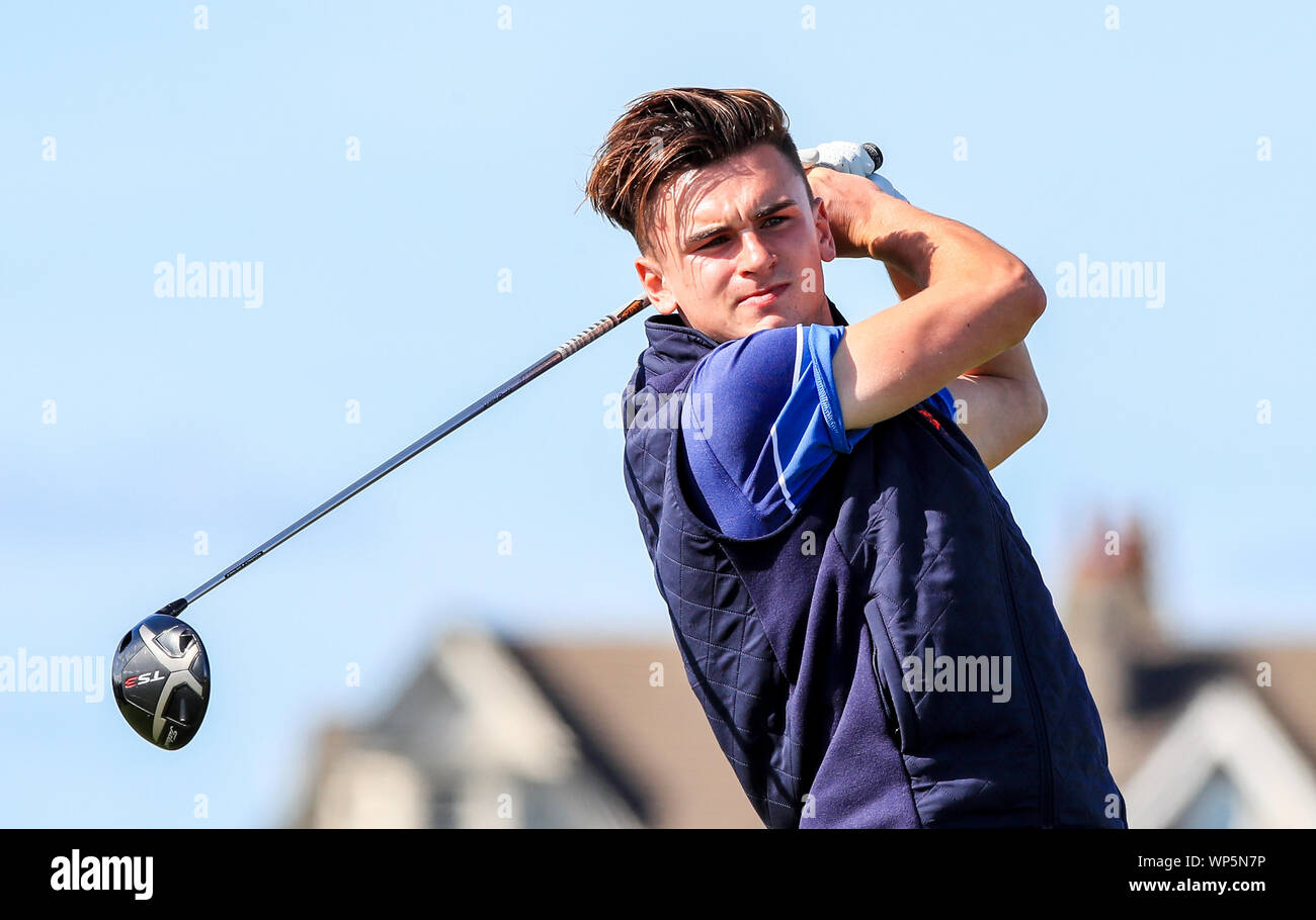 GB&I's Conor Gough during day one of the 2019 Walker Cup at Royal ...