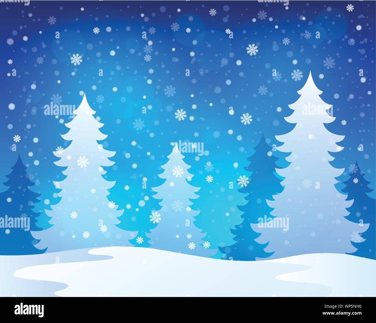 Tree winter landscape snowflakes Stock Vector Images - Alamy