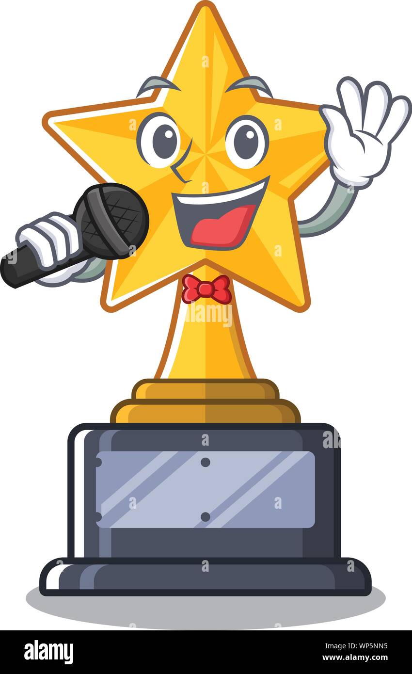 Singing star trophy isolated in the cartoon Stock Vector Image & Art ...