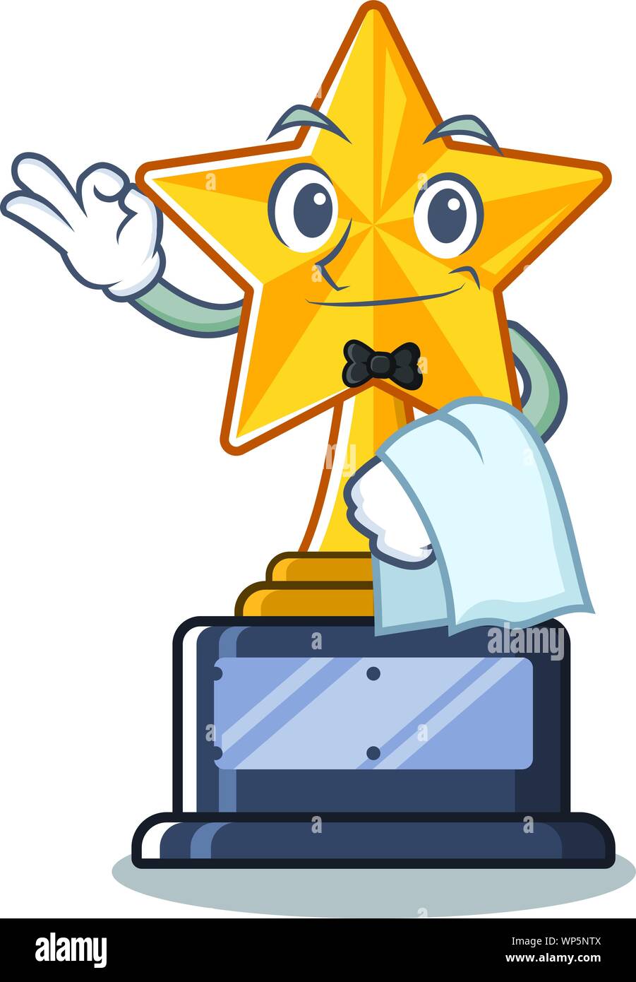 Waiter star trophy isolated in the cartoon Stock Vector Image & Art - Alamy