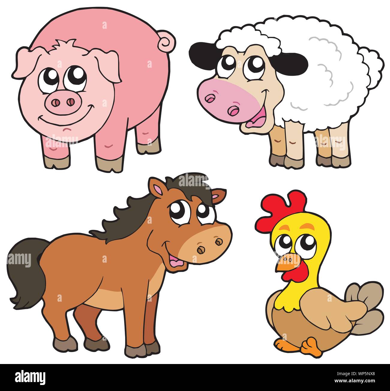 Cute country animals collection Stock Vector Image & Art - Alamy
