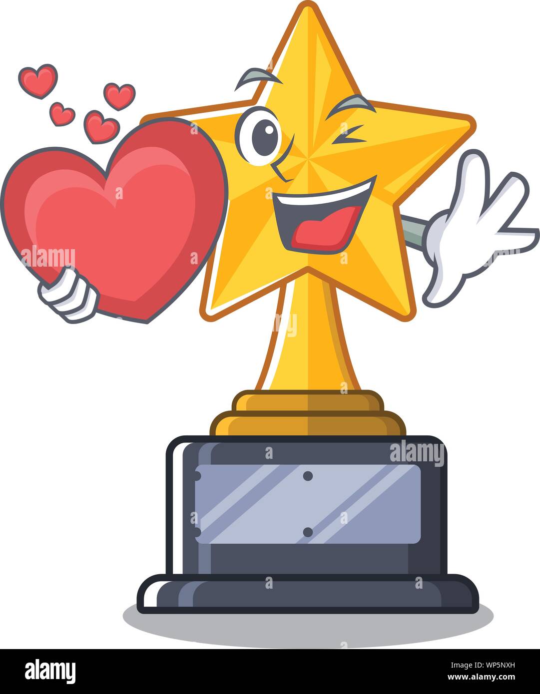 With heart star trophy isolated in the cartoon Stock Vector Image & Art ...