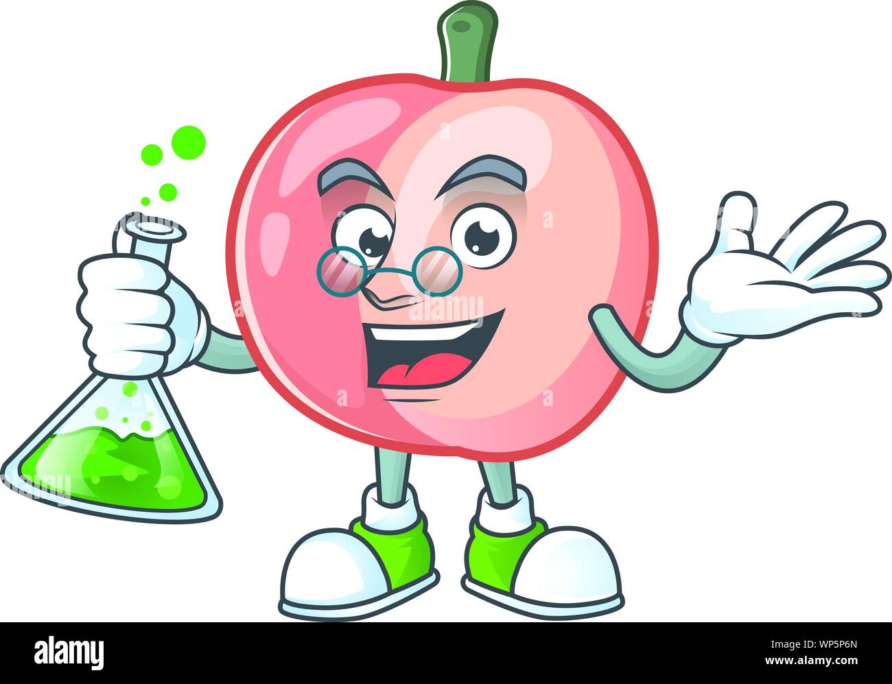 Professor peach character mascot for cute emoticon Stock Vector Image ...